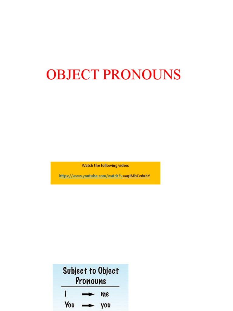 Objet Pronouns | PDF | Computers