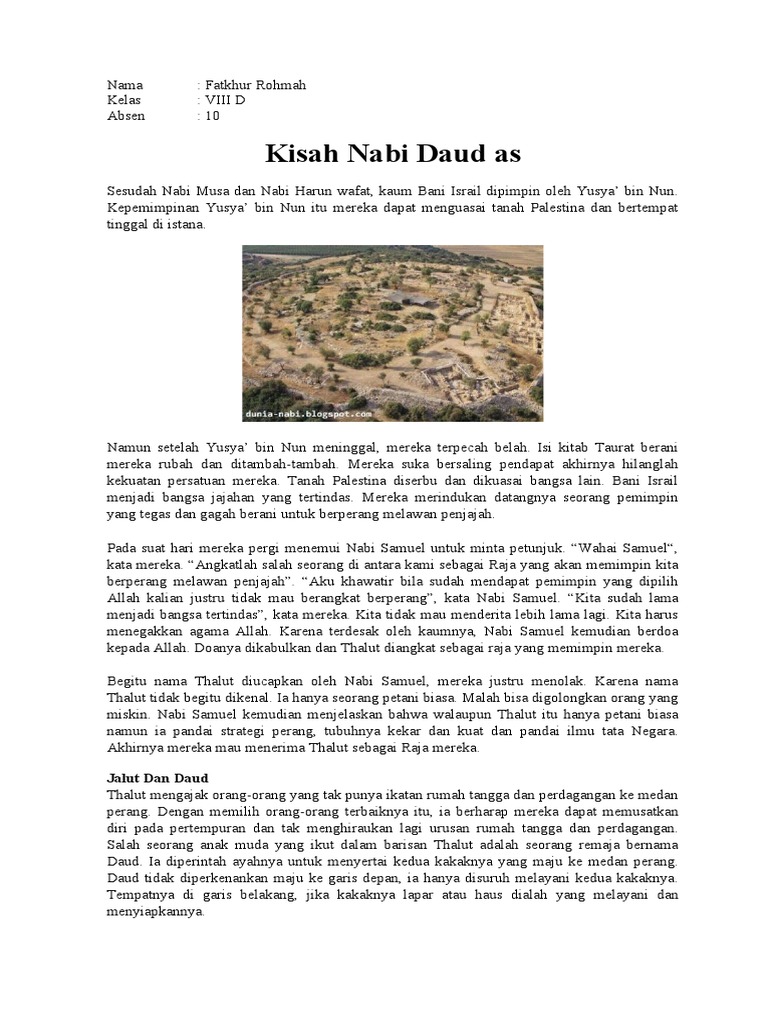 Kisah Nabi Daud As Fatkhur Rohmah | PDF