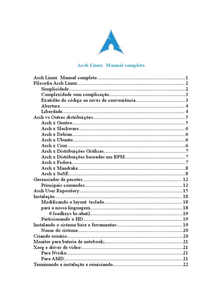 Arch Linux Manual Completo | PDF | Distribuição Linux | Linux