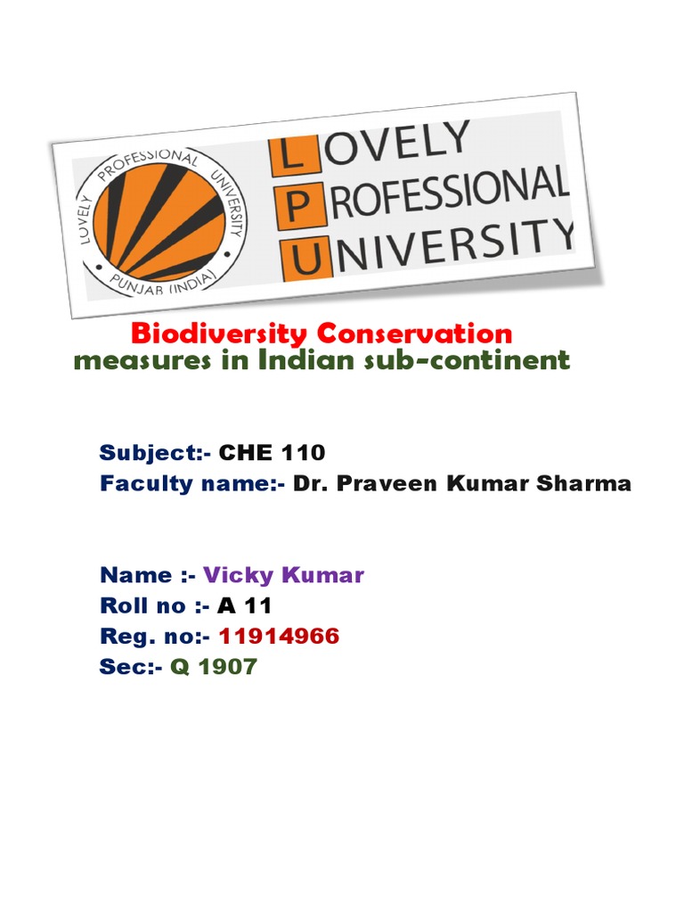 Biodiversity Conservation Measures in Indian Sub | PDF | Science ...