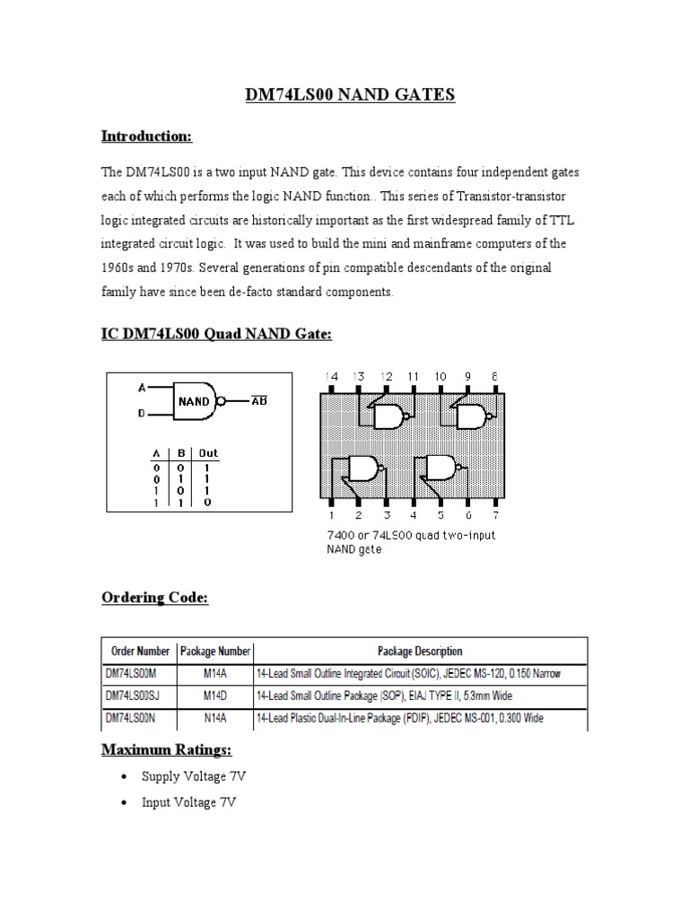 7400 Nand Gates | PDF | Logic Gate | Integrated Circuit