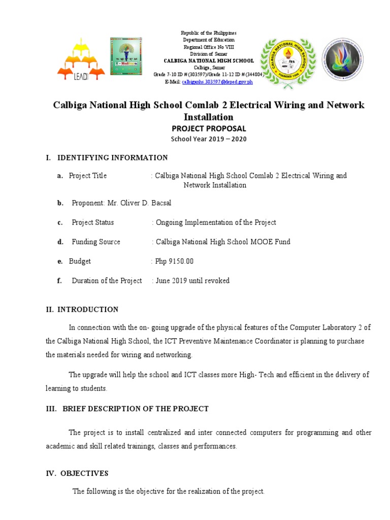 Project Proposal Comlab Wiring | Download Free PDF | Information And Communications Technology ...