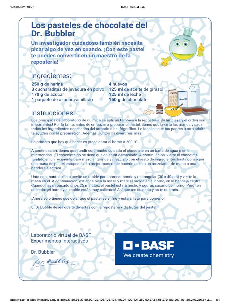 BASF Virtual Lab Quimica Do Bolo | PDF