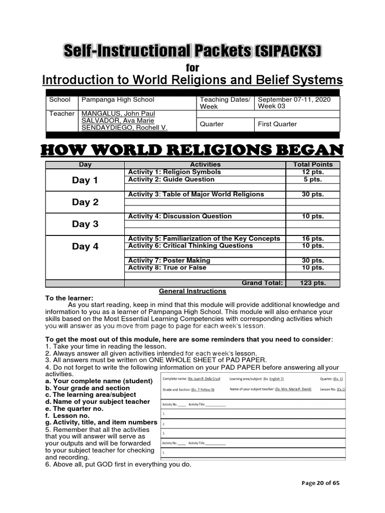 Grade 11 - HUMSS - Araling Panlipunan - World Religions - Week 3 | PDF ...