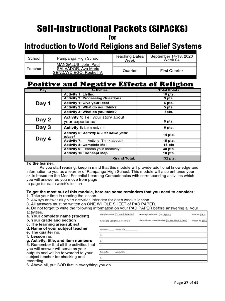 Grade 11 - HUMSS - Araling Panlipunan - World Religions - Week 4 | PDF ...