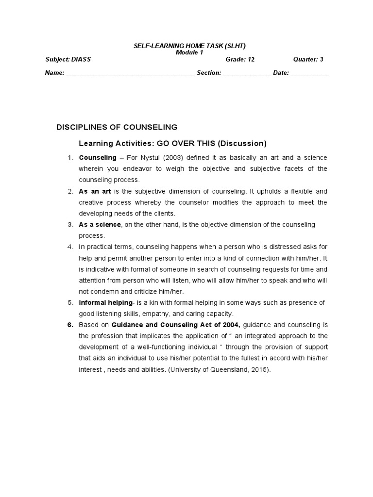 Module 2 HUMSS 11 | PDF | Psychotherapy | Self