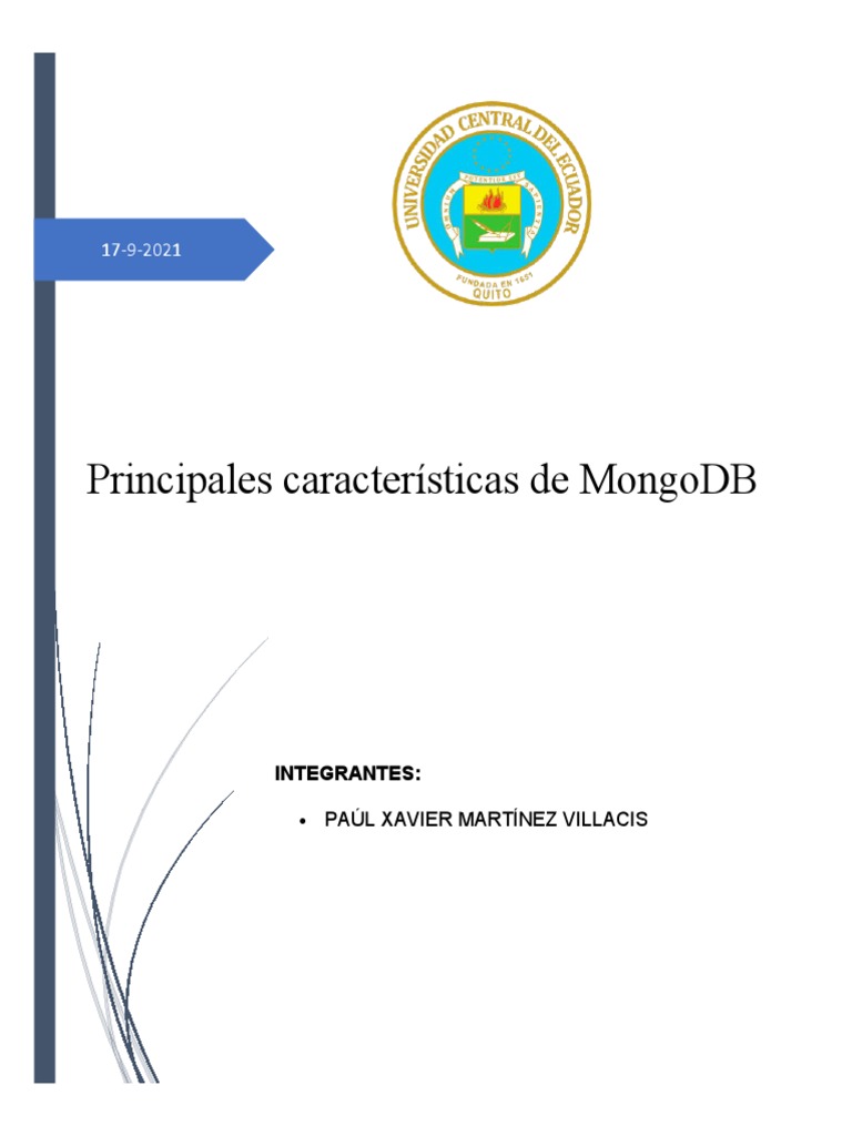 Características MongoDB | PDF | Mongo Db | Bases de datos