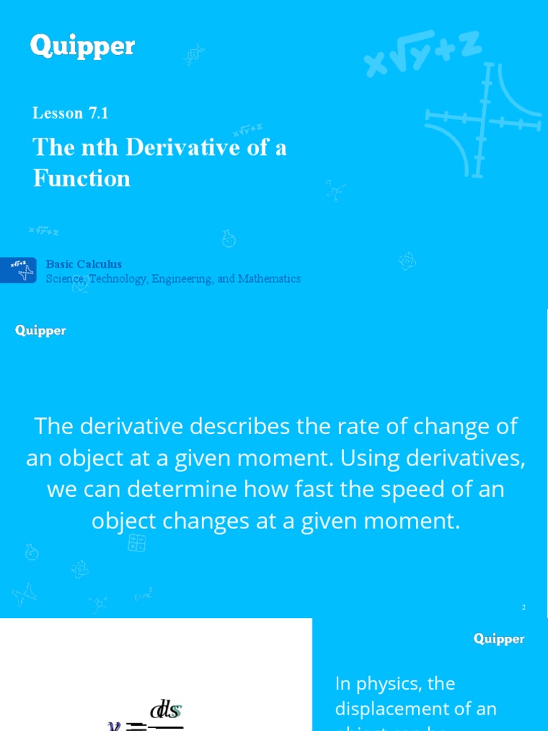 Calculating Higher-Order Derivatives (STEM_BC11D-IIIh-1 | PDF | Derivative | Function (Mathematics)