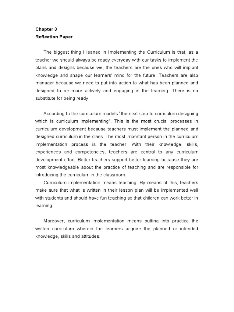 PROFED 609 C3 - Reflection Paper | PDF