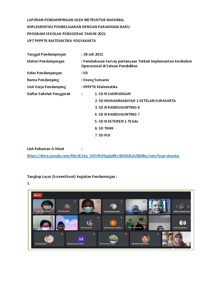 Laporan Pendampingan in Sesi 2-Enung | PDF