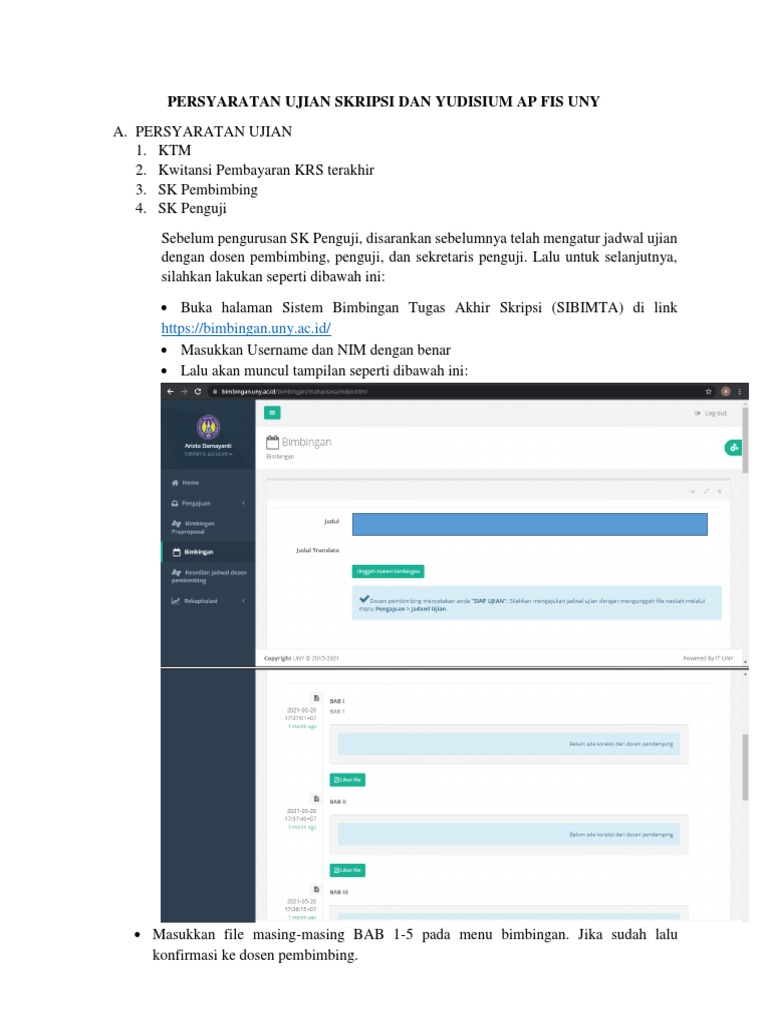 Persyaratan Ujian Skripsi Dan Yudisium Ap Fis Uny | PDF