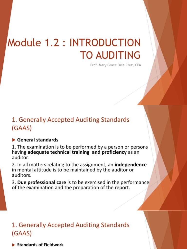 Module 1.2 Introduction To Auditing | PDF | Financial Audit | Audit