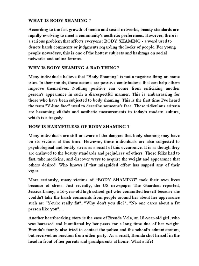 What Is Body Shaming | PDF