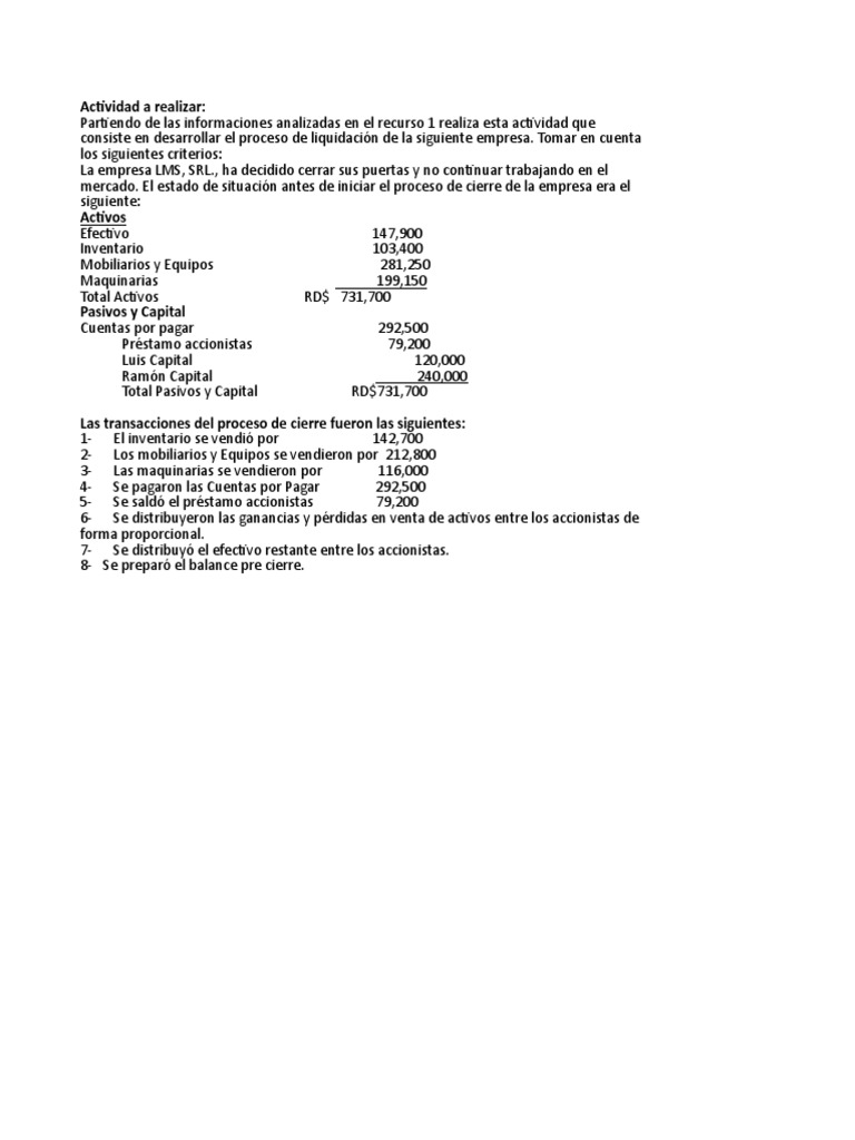 Tavarez Castillo Yahayra Unidad 2 Actividad 2 Desarrollo de Un Proceso de Liquidaci N | PDF ...