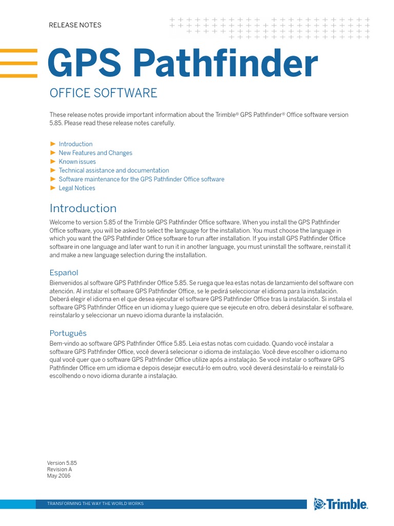 v5.85 - GPS Pathfinder Office, Release Notes (English) | PDF | Arc Gis ...