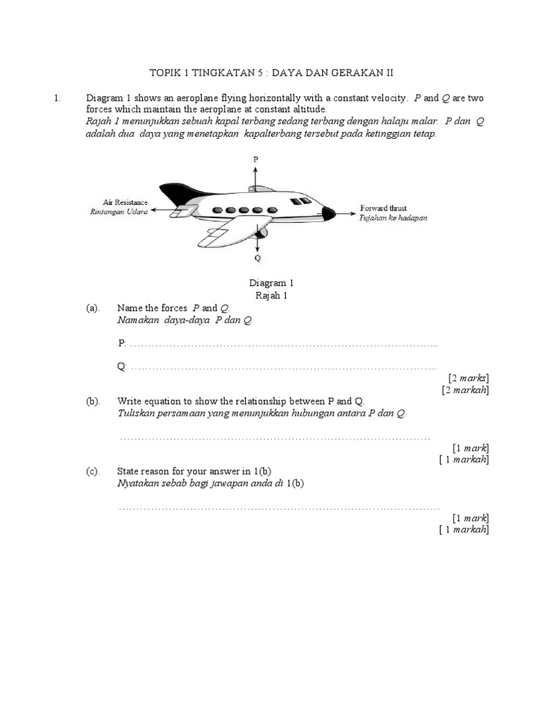 Topik 1 Tingkatan 5 Daya Dan Gerakan Ii | PDF