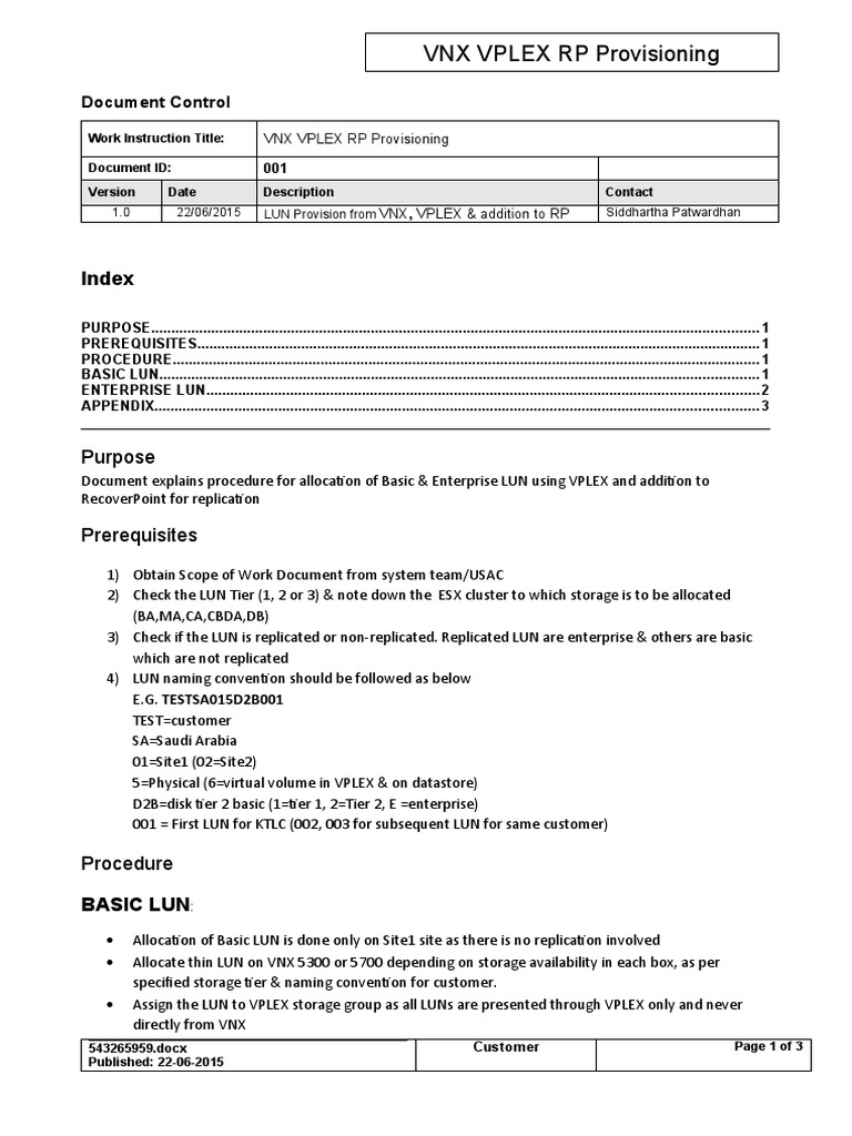 VPLEX RP LUN Provisioning Guide | PDF | System Software | Computer ...