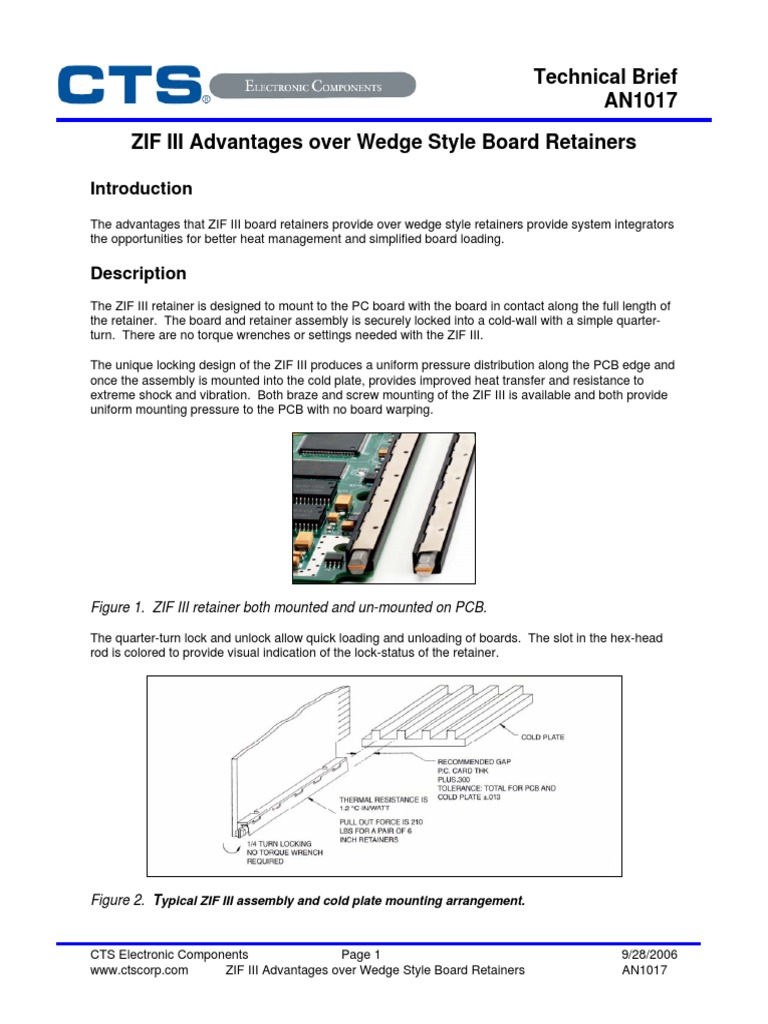 Advantages Over Wedge Style Board Retainers - AN1017 | PDF | Printed ...