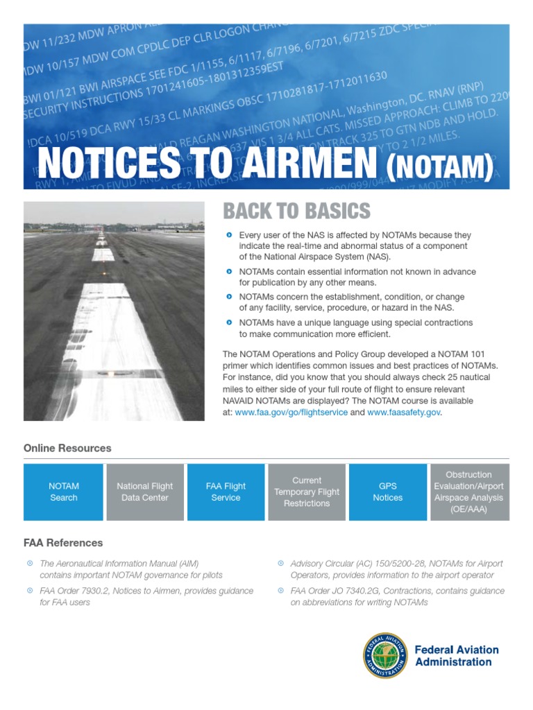 NOTAM Back To Basics | PDF | Federal Aviation Administration | Airport
