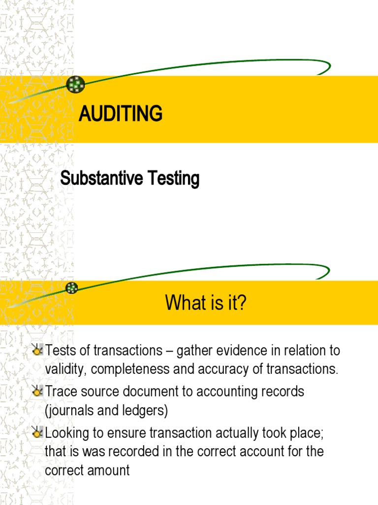 Auditing: Substantive Testing | PDF | Risk | Audit