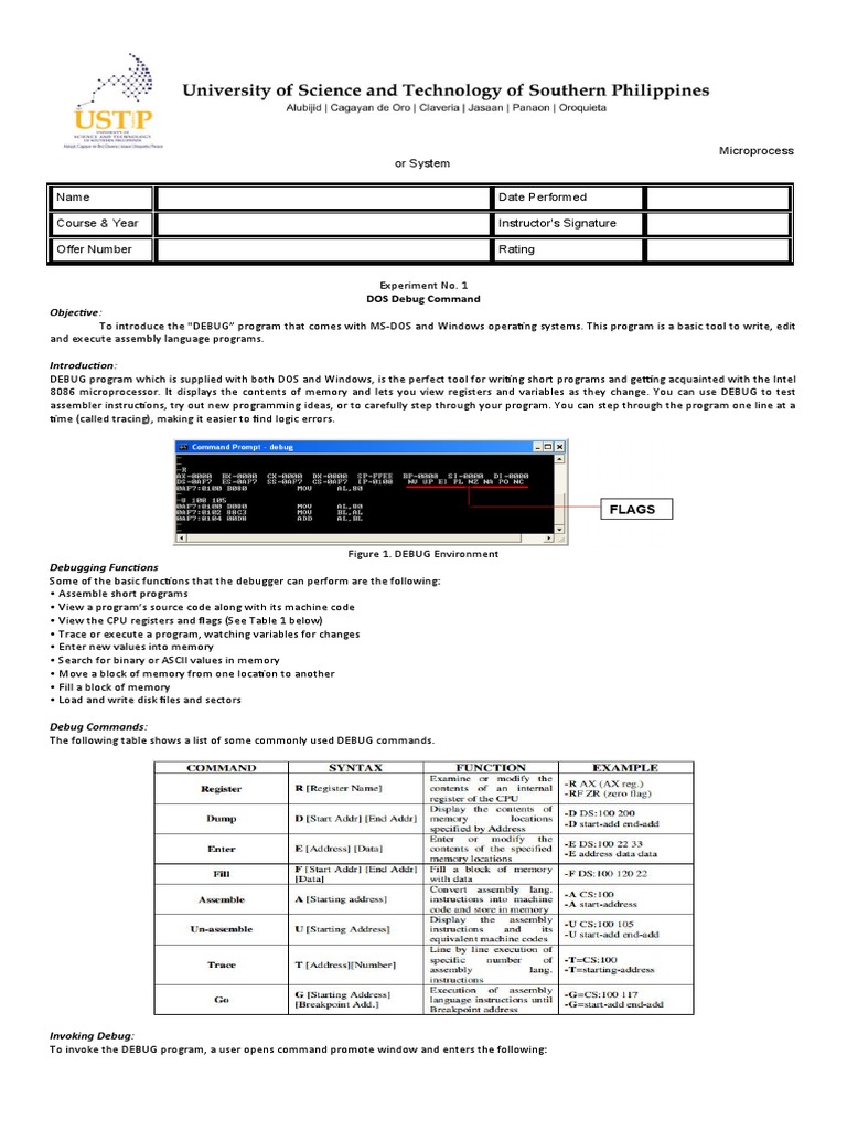 Microprocessor Experiment 1 | PDF | Assembly Language | Office Equipment