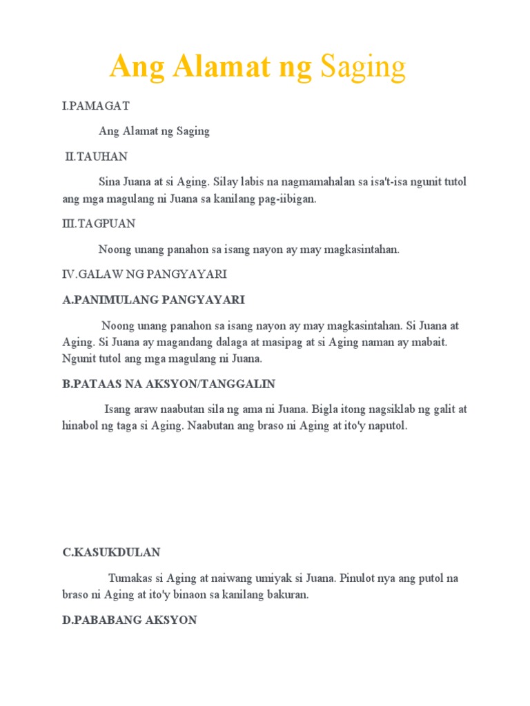Ang Alamat NG Saging | PDF