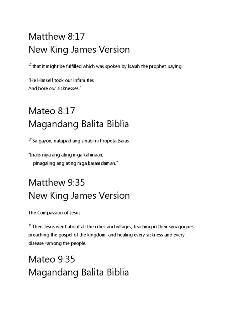 Matthew 8 | PDF | Jesus | Gospel Of Matthew