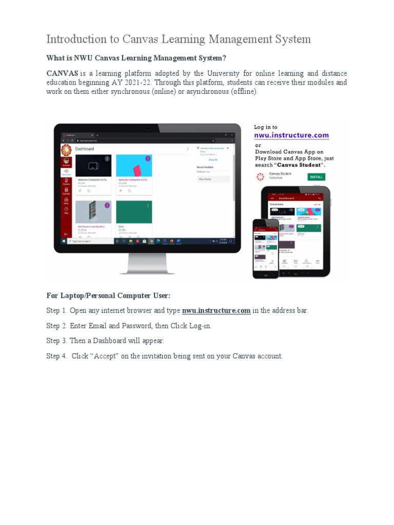 NWU Canvas LMS Guide for Students | PDF | Password | Ios