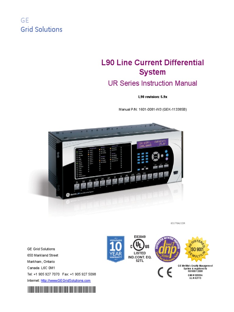 L90 Manual Relay | PDF | Relay | Transformer