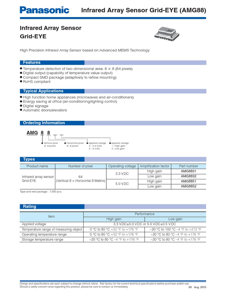 Infrared Array Sensor Grid-EYE (AMG88) | PDF | Soldering | Humidity