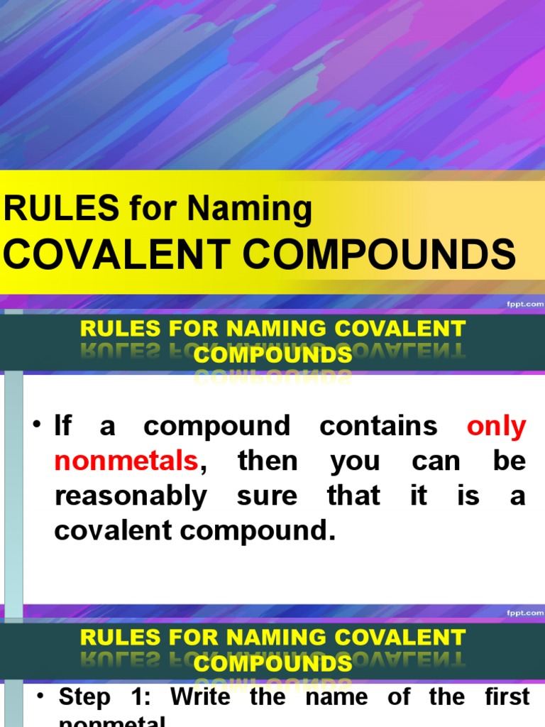 Naming Rules for Covalent Compounds | PDF