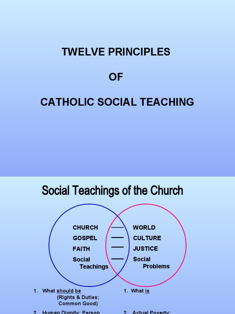 Twelve Principles OF Catholic Social Teaching | PDF | Catholic Church ...