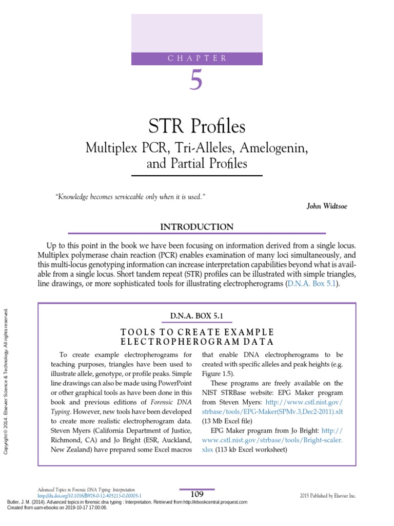 STR Profiles: Multiplex PCR, Tri-Alleles, Amelogenin, and Partial ...