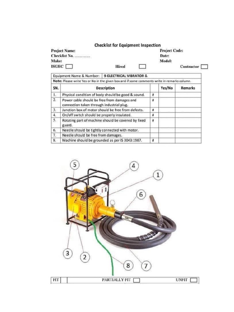 2.-Check List - Vibradora de Concreto | PDF
