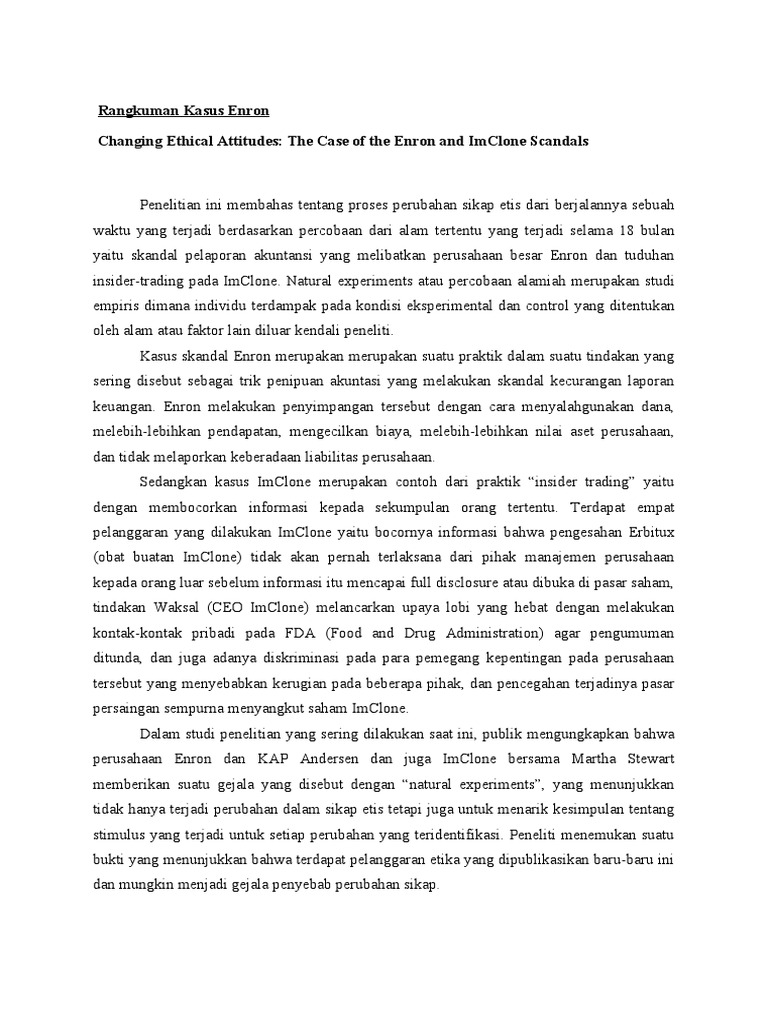 Rangkuman Kasus Enron | PDF