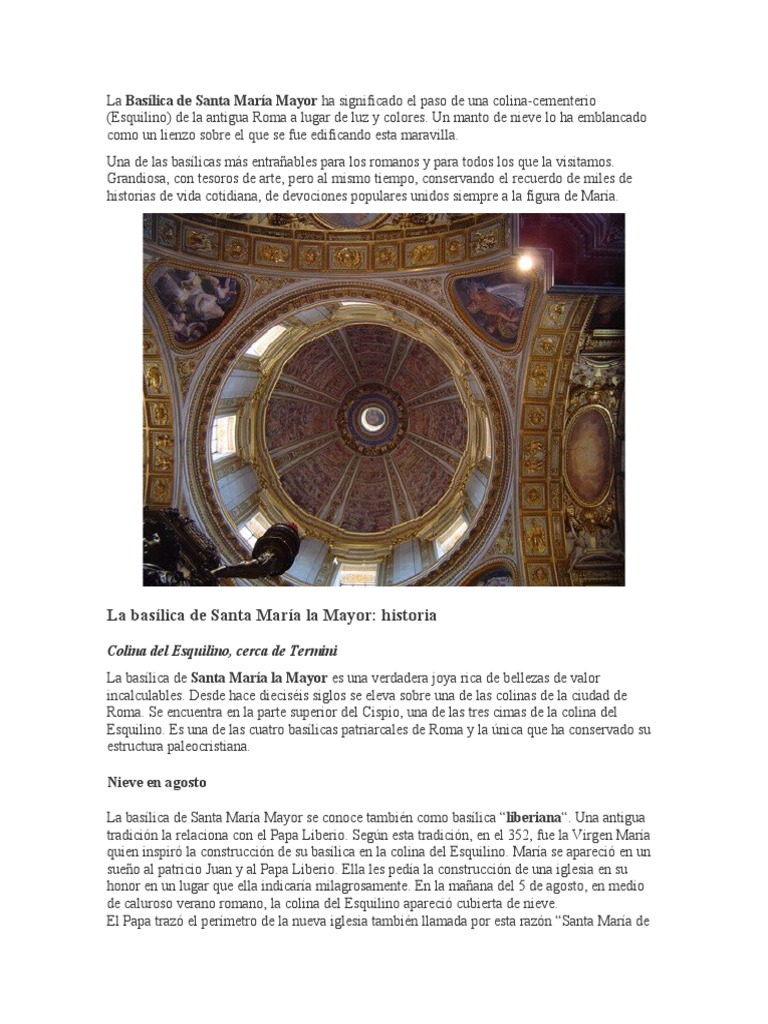 Basílica de Santa María Mayor en Roma | PDF