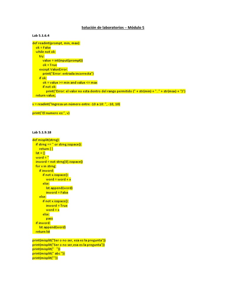 Laboratory Solutions - Module 5: Functions for Validating User Input ...