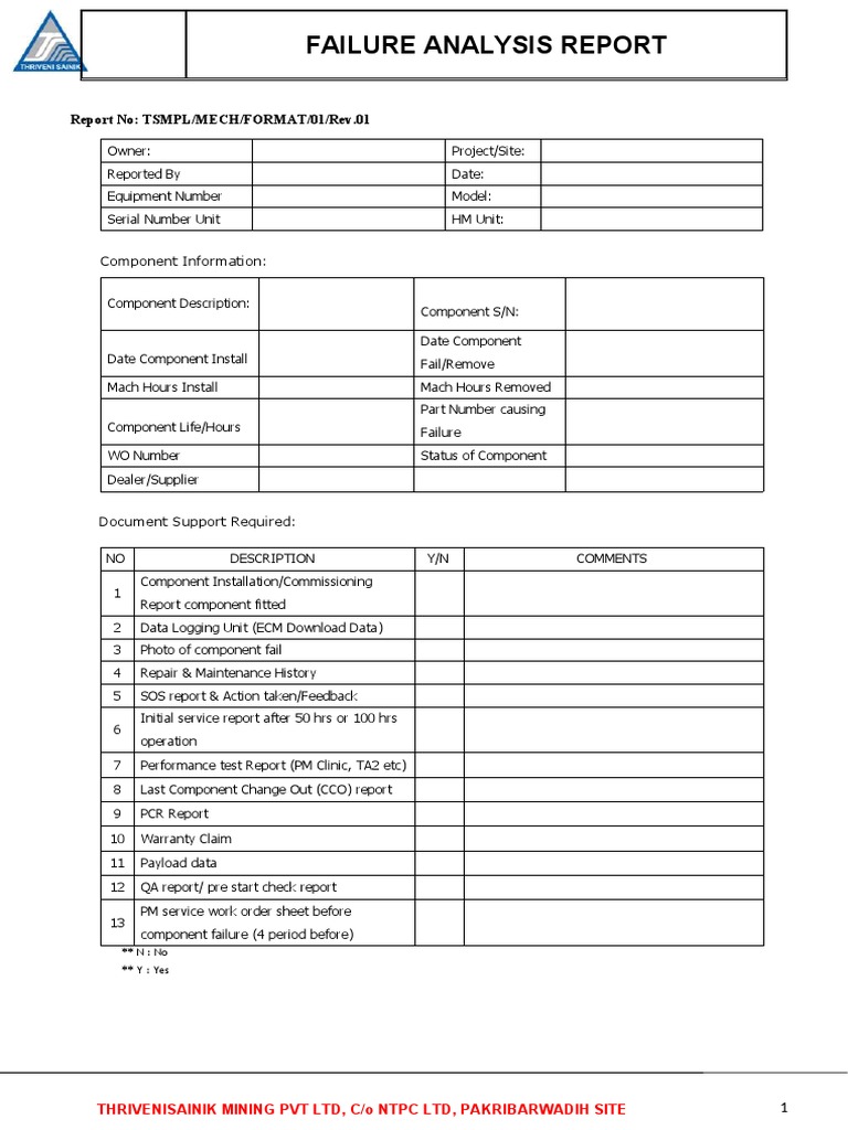 Failure Analysis Report Template | PDF | Systems Engineering | Computing