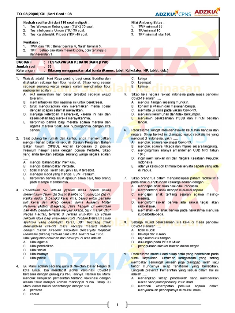 Simulasi 13 Agt Soal Dan Pembahasan | PDF
