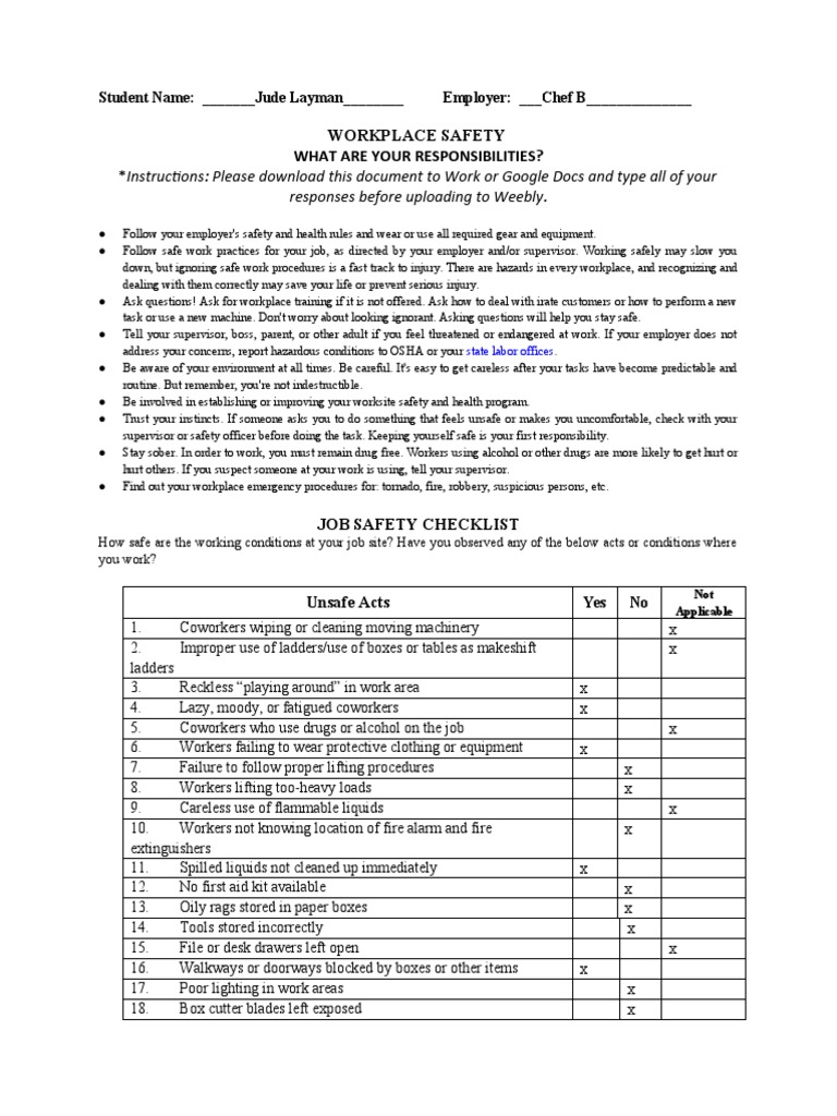 Workplace Safety Assignment | PDF | Occupational Safety And Health ...