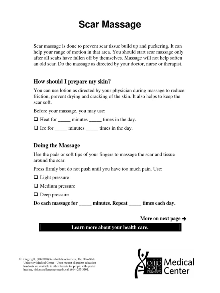 Scar Massage: How Should I Prepare My Skin? | PDF | Massage | Scar