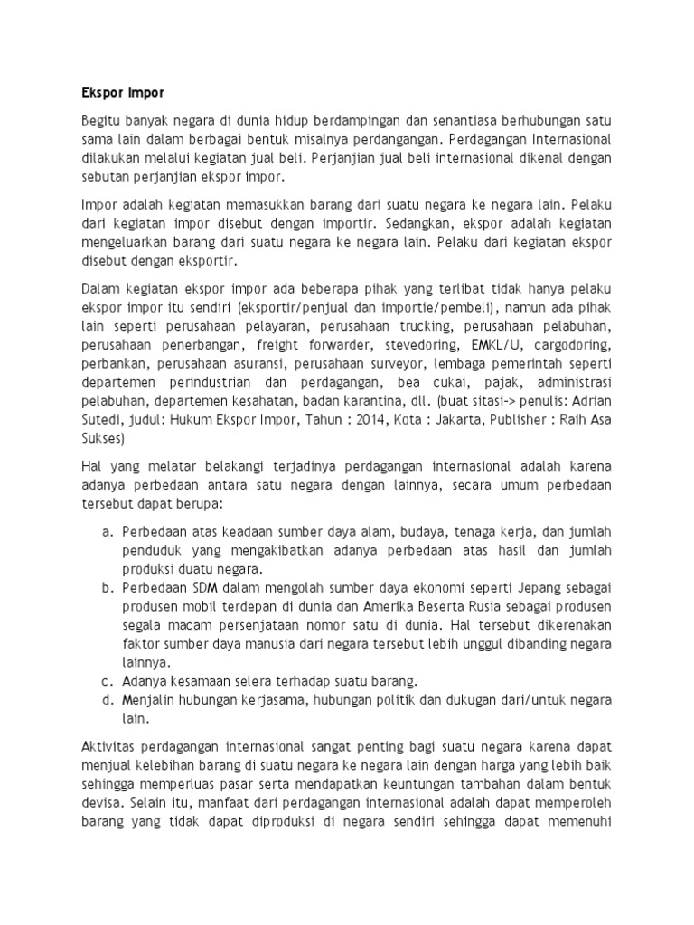 Ekspor Impor | PDF