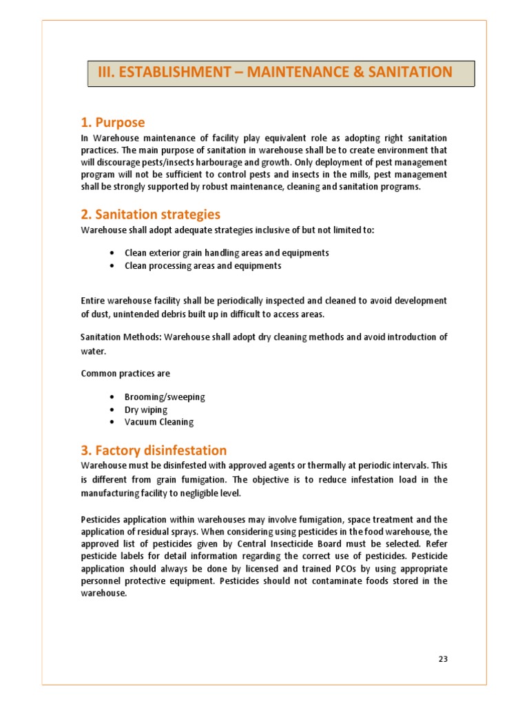 FSSAI - GMP For Warehouse | PDF | Pest Control | Pest (Organism)