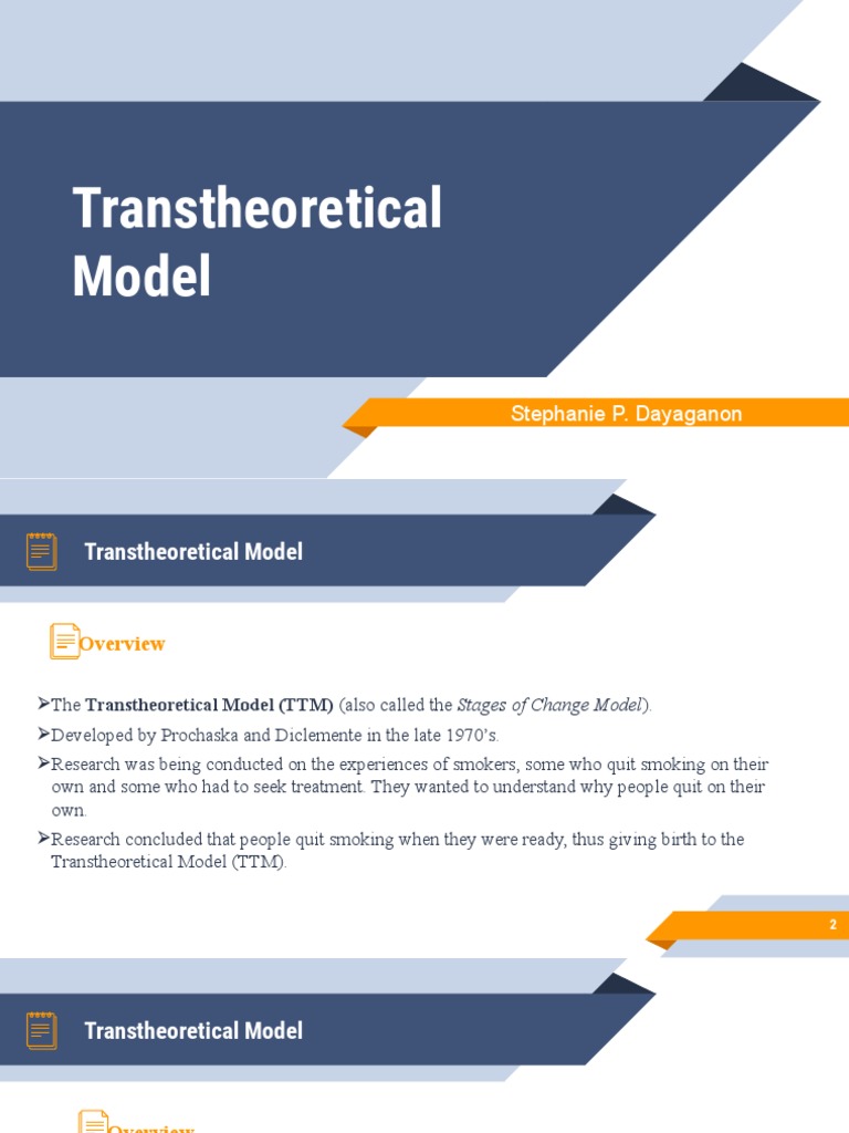 Transtheoretical Model: Stephanie P. Dayaganon | PDF | Behavior ...