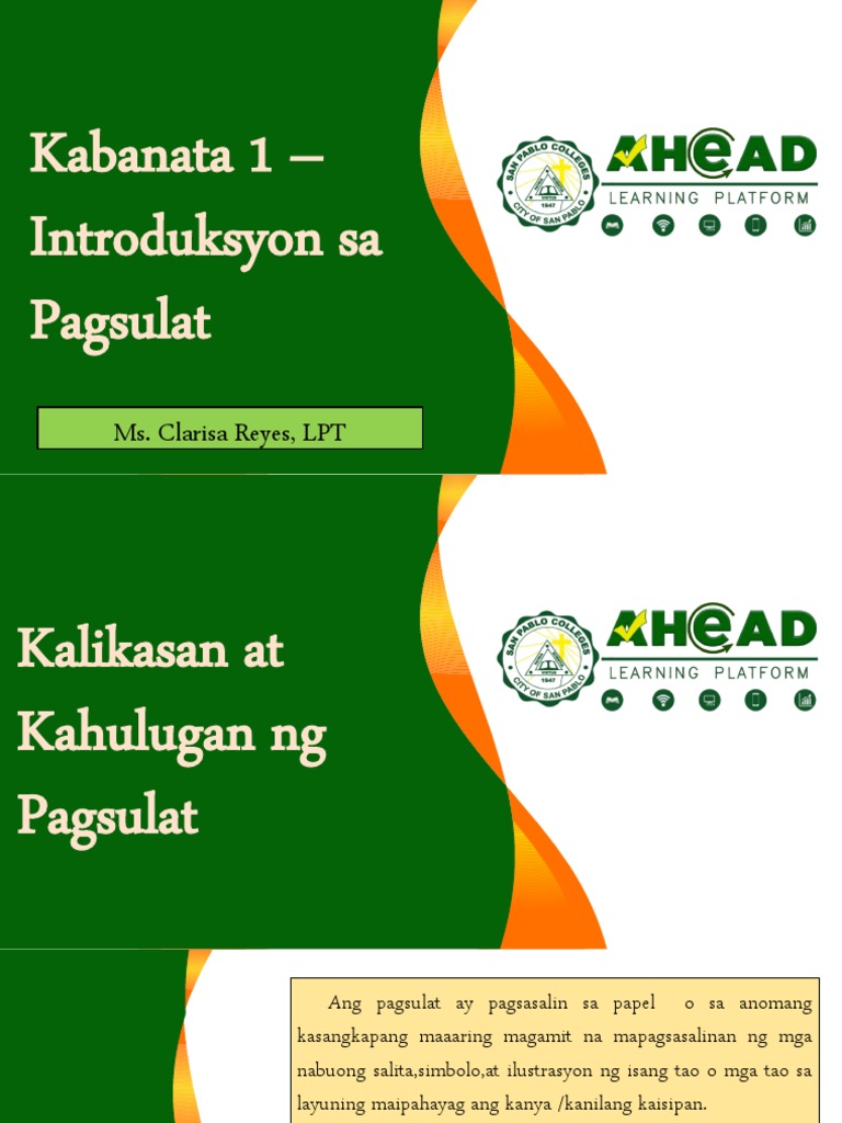 Introduksyon Sa Pagsulat | PDF