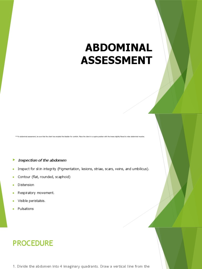 Abdominal Assessment | PDF | Medical Specialties | Clinical Medicine