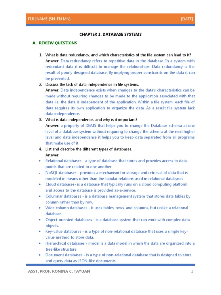 Problem Set Activity No1 Database Systems Pdf Databases No Sql