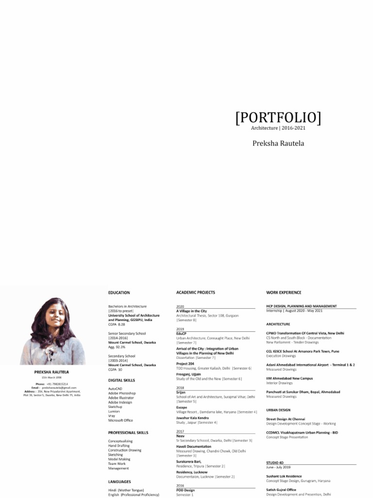 Portfolio of Preksha Rautela | PDF