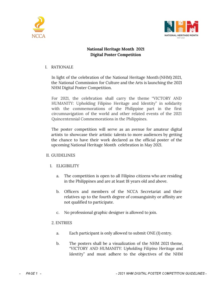GUIDELINES - 2021 NHM Digital Poster Competition | PDF | Logos