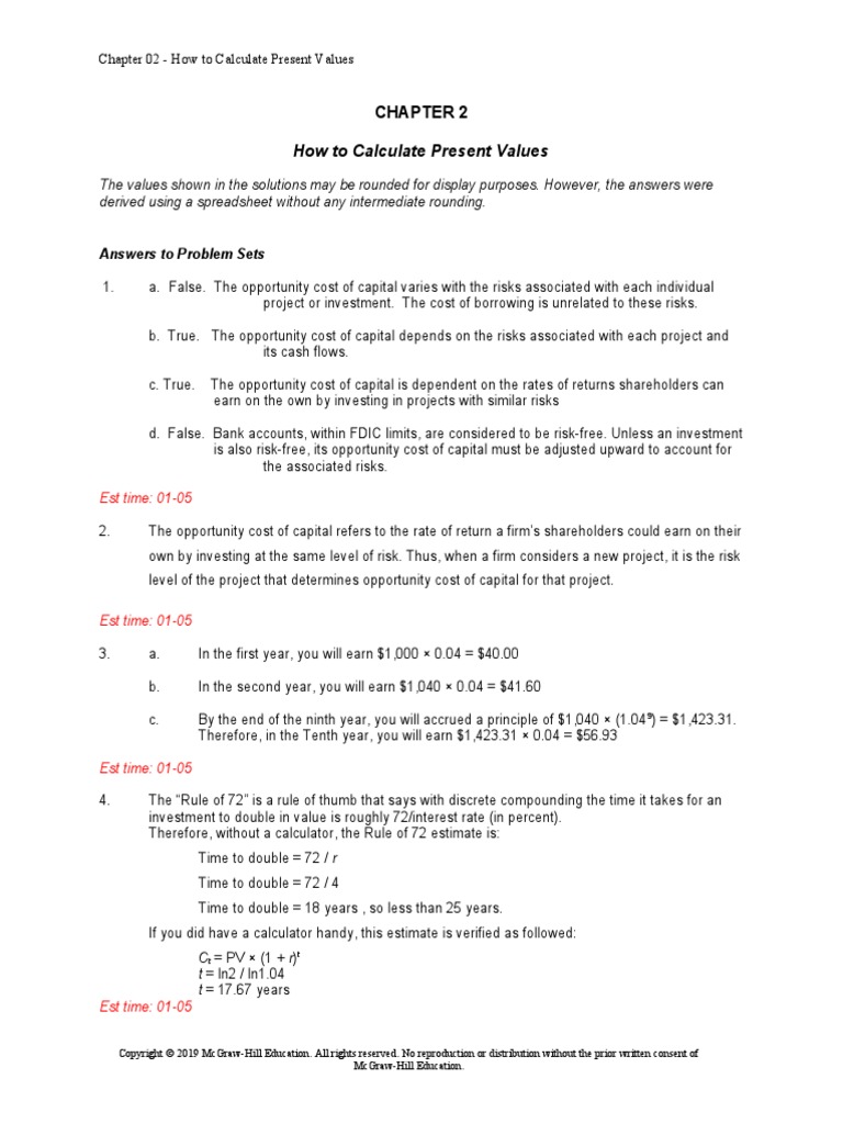 How To Calculate Present Values | PDF | Net Present Value | Cost Of Capital